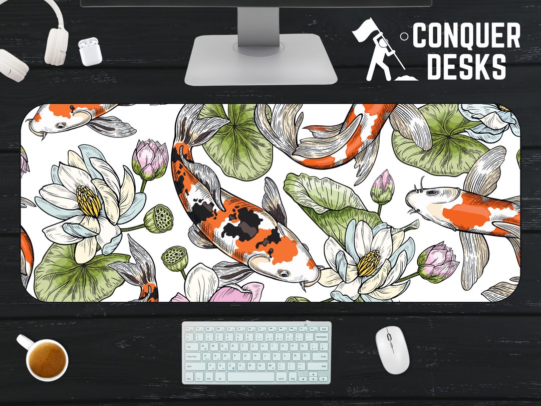 Japanese Koi Fish Desk Mat XL Large Gaming Mouse Pad - Etsy