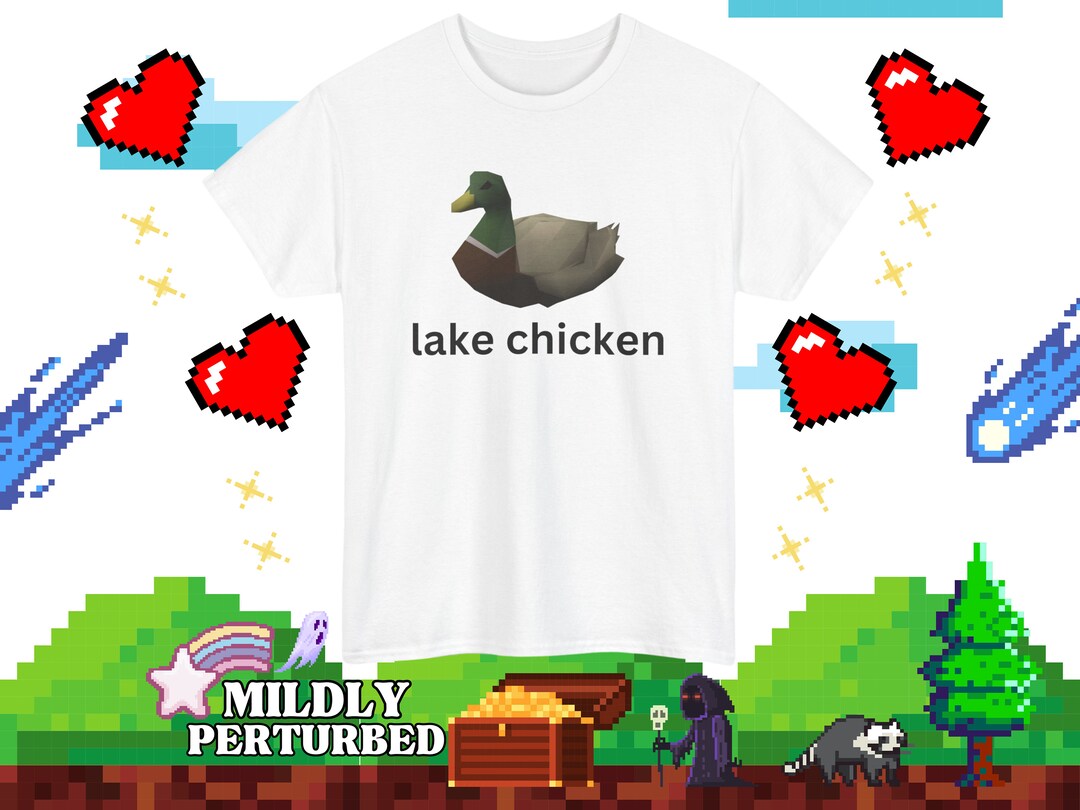 Lake Chicken Low Poly Duck Funny Meme T-shirt, Ironic Gen Z Meme, Oddly ...