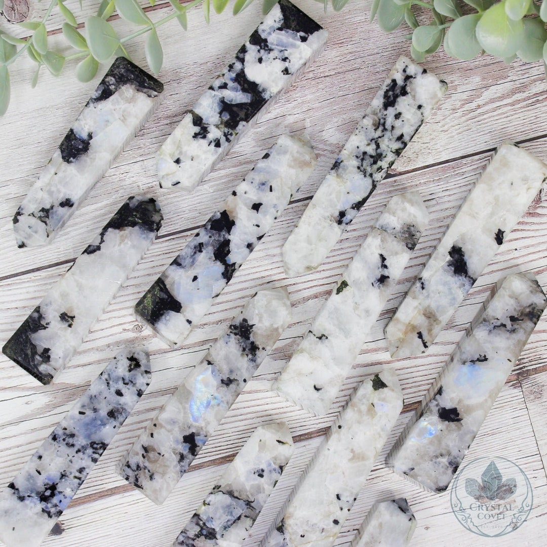 Natural Rainbow Moonstone Towers From India Flashy Moonstone Obelisk ...
