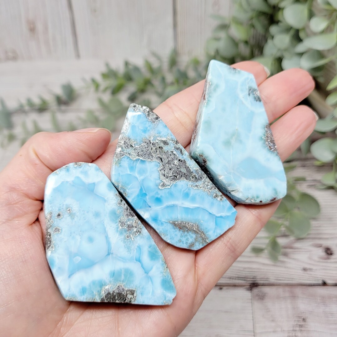 Larimar Slice, Larimar Slab, AAA High Quality Larimar, Polished Larimar ...