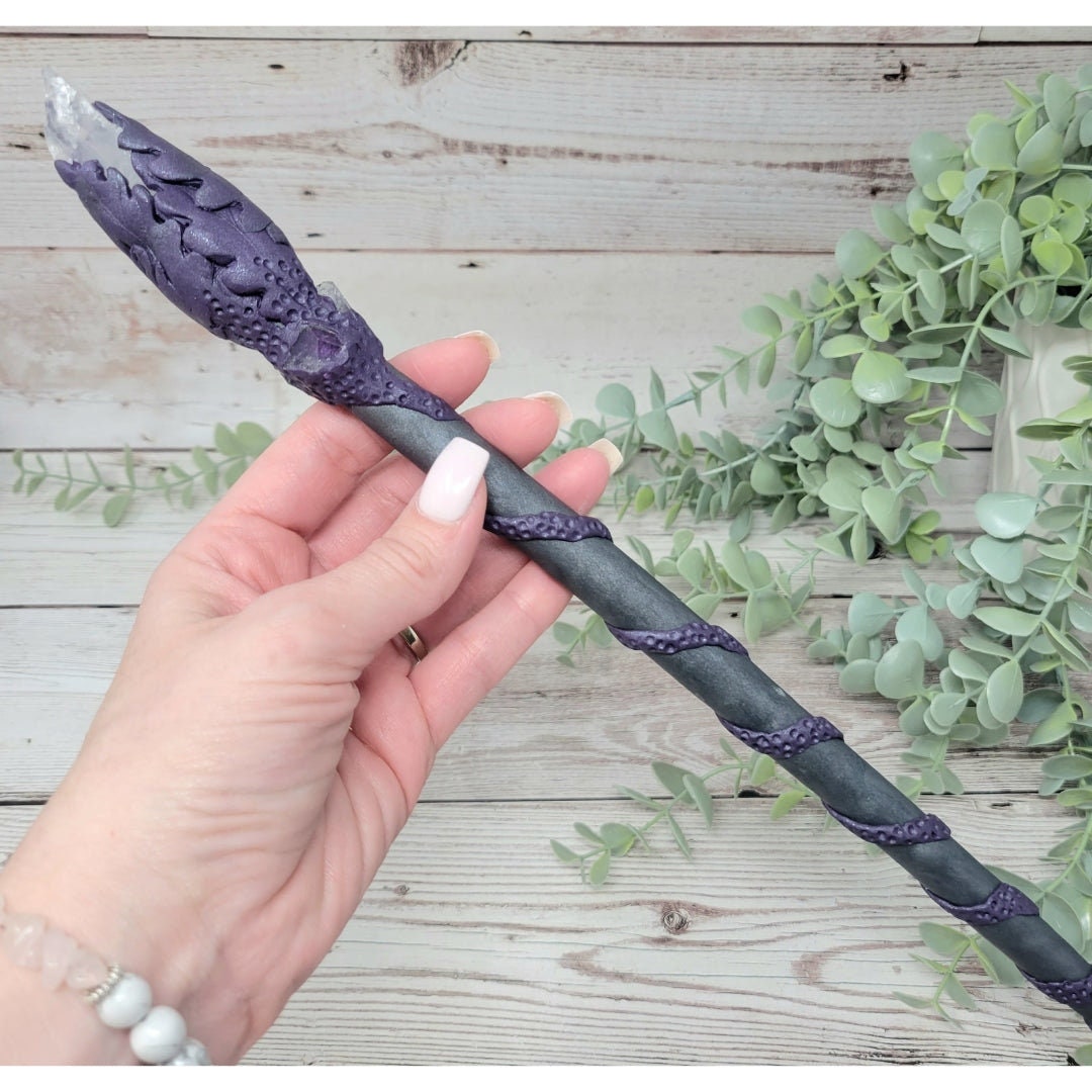 Sea Witch Wand, Handmade Crystal Wand, Polymer Clay & Crystal Wand ...