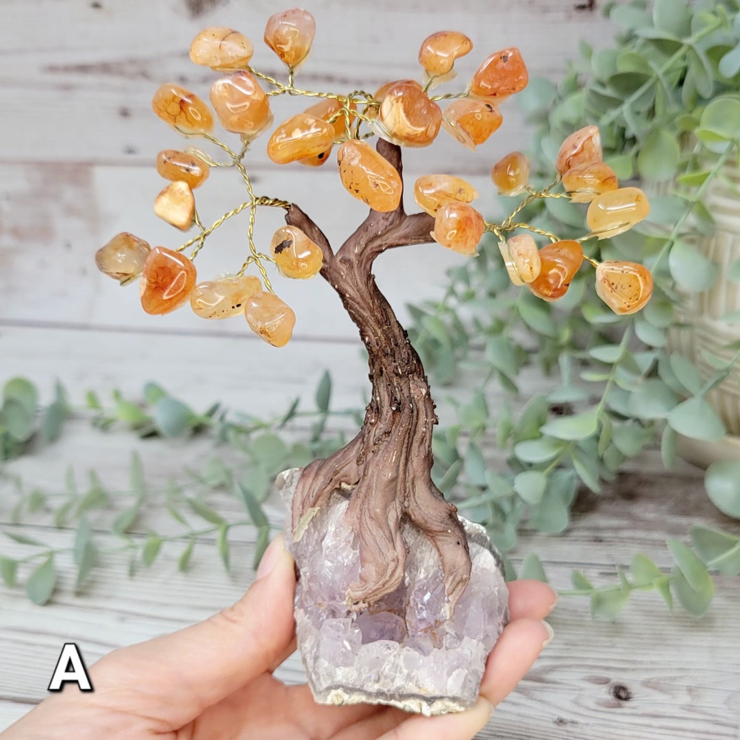 Carnelian Gemstone Bonsai Trees From Brazil | Gemstone Trees | Tree of ...