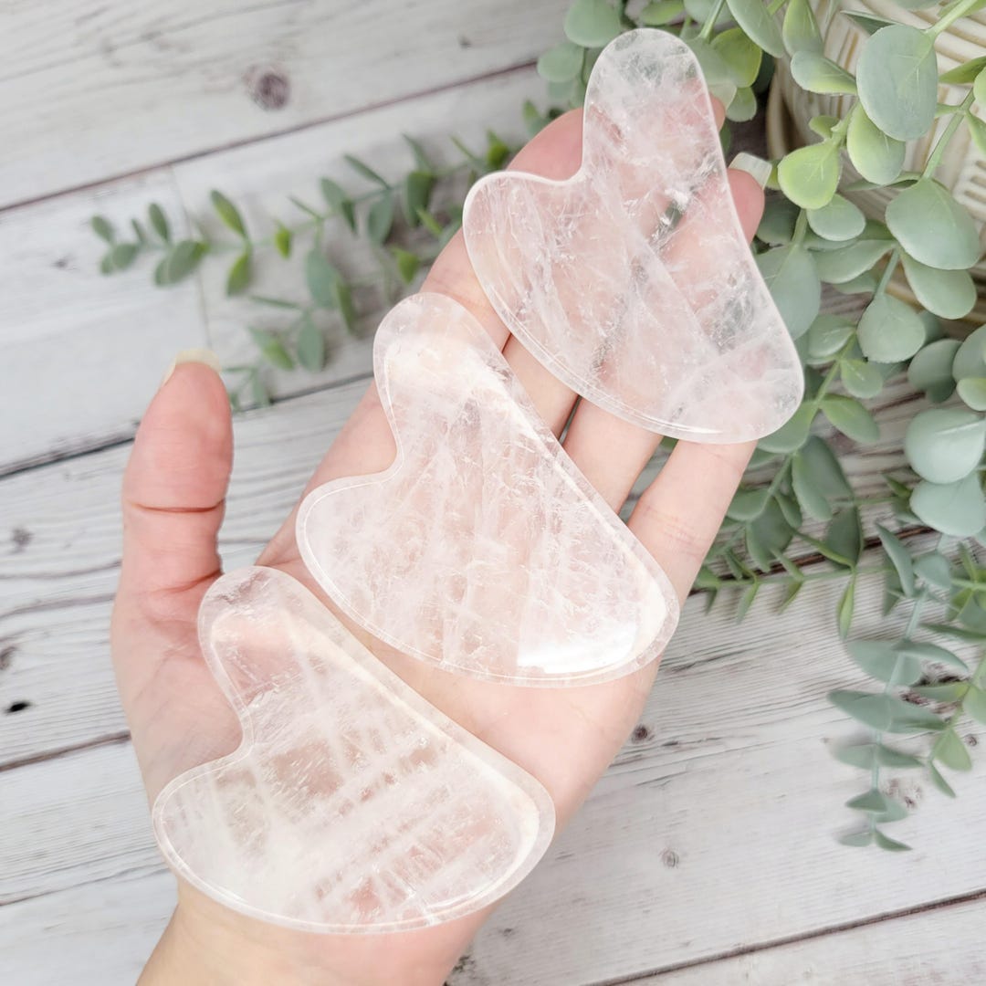 Clear Quartz Gua Sha, Gua Sha Massager, Crystal Massager, Healing ...