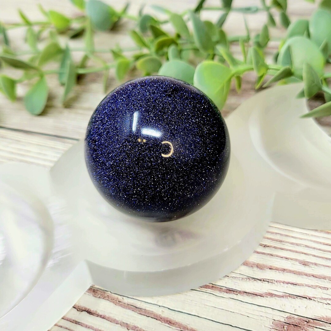 Blue Goldstone Sphere Blue Sandstone Blue Goldstone Crystal Blue ...
