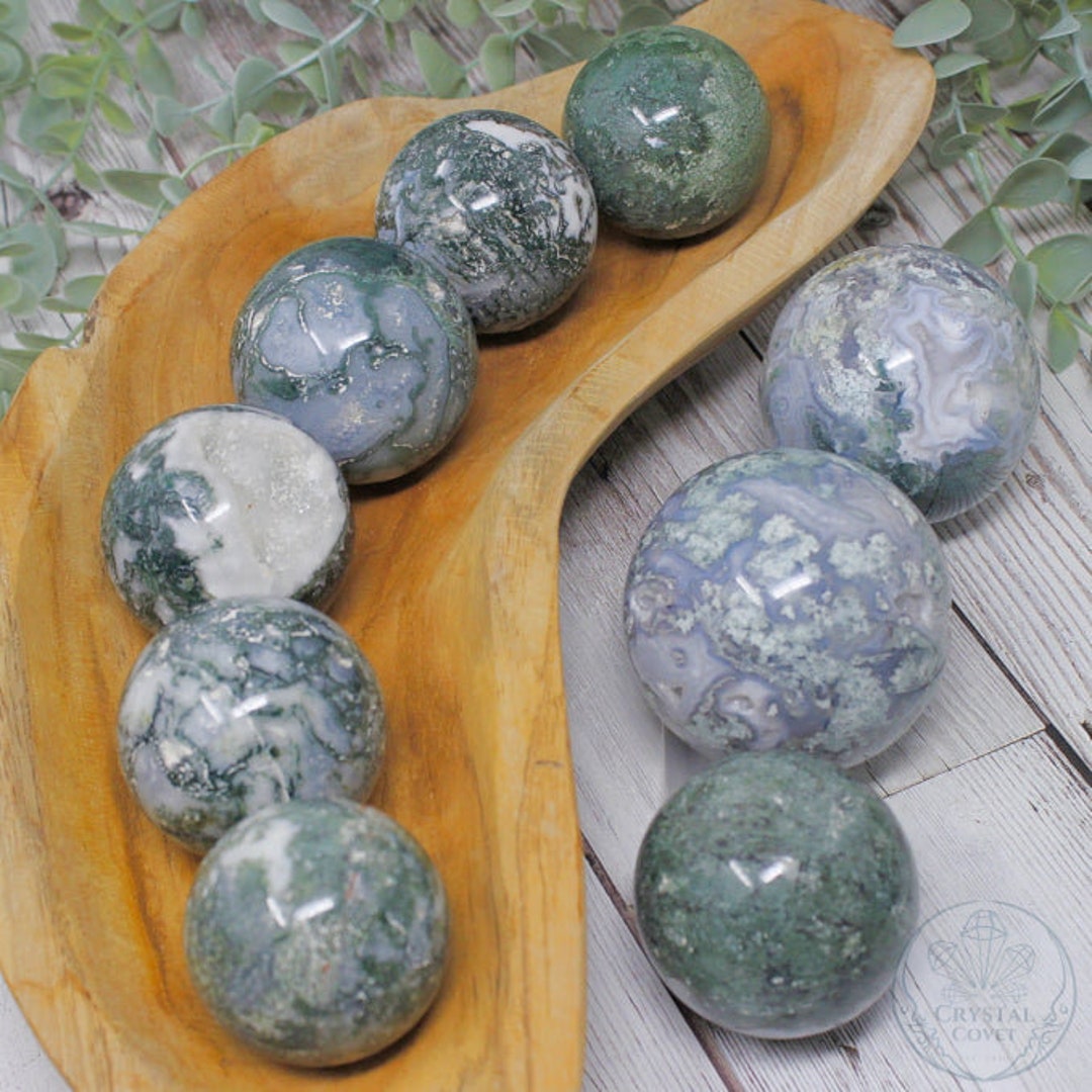 Moss Agate Sphere | Natural Moss Agate Spheres | Crystal Sphere ...