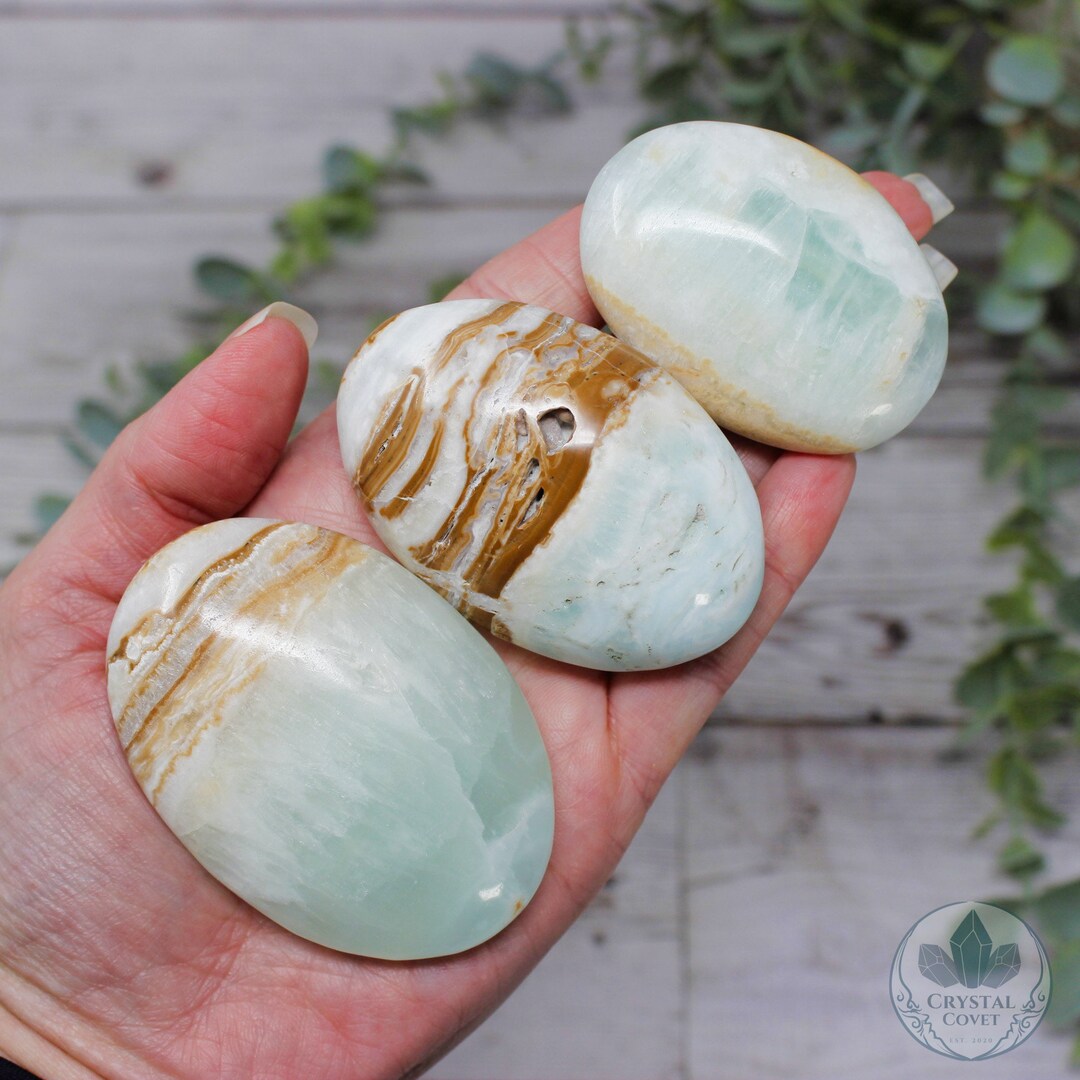 Caribbean Calcite Palm Stones | Caribbean Calcite Worry Stone ...