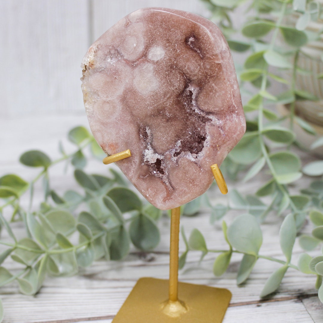 Small Pink Amethyst Slab on Stand Natural Pink Amethyst From Brazil Raw ...