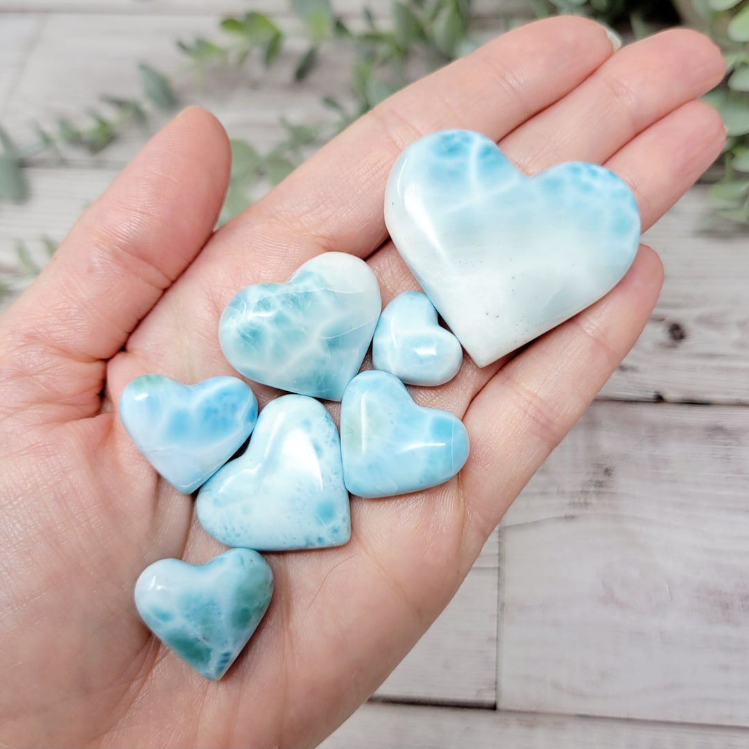 Larimar Heart, AAA High Quality Larimar, Polished Larimar, Natural ...