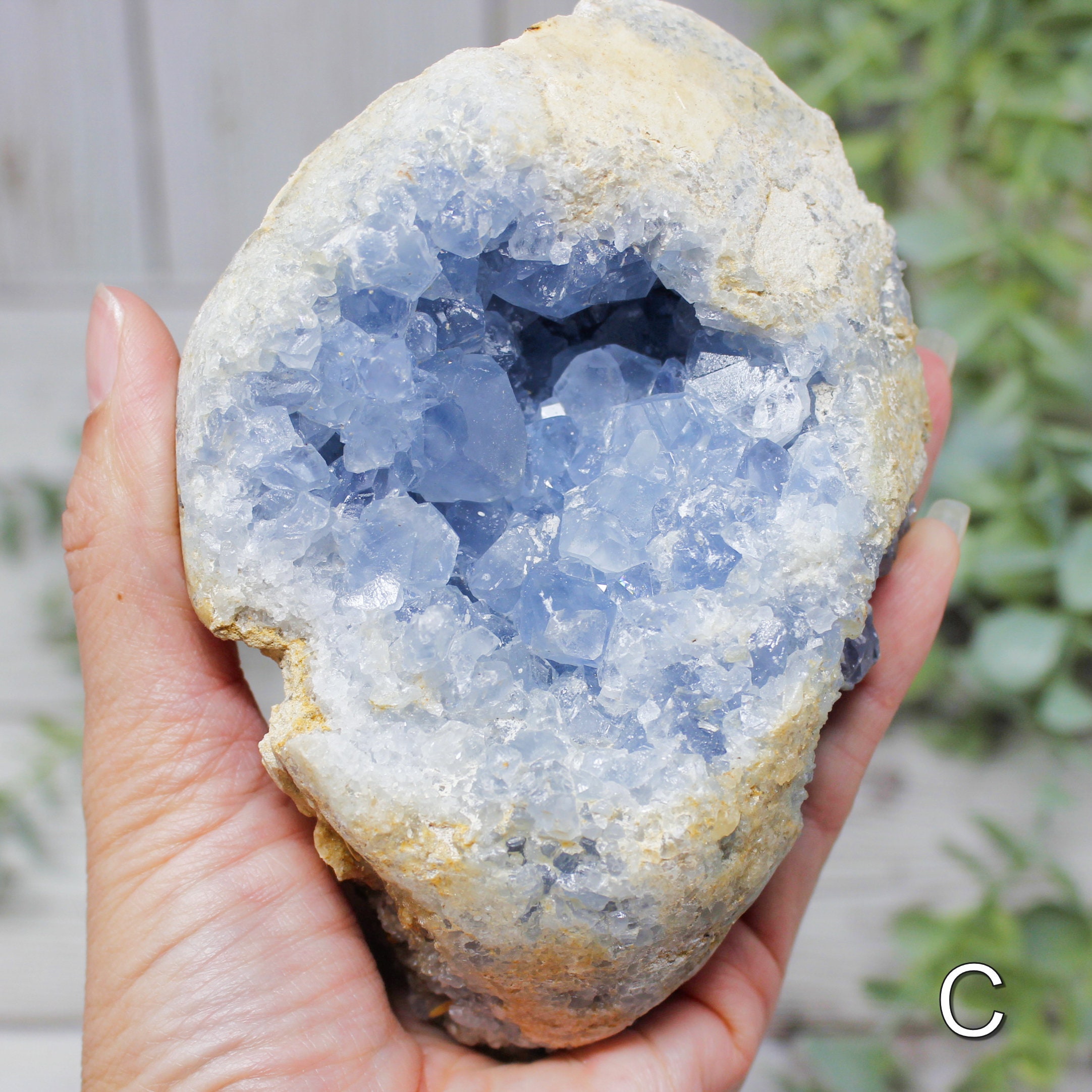 Large Celestite Crystal Geode Clusters, Blue Celestite Crystal ...