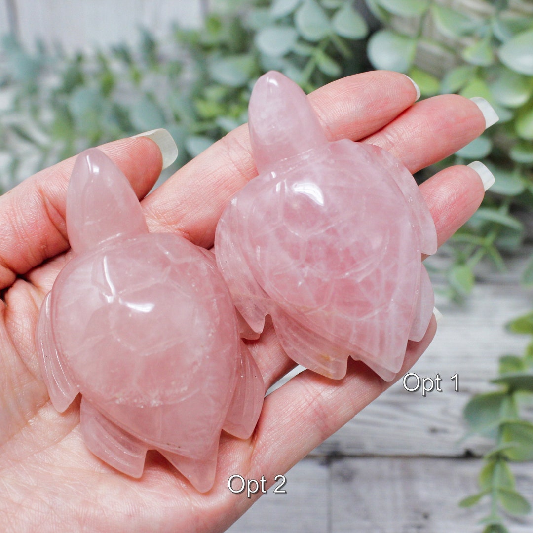 Rose Quartz Turtle Carving | Rose Quartz Turtle | Carved Turtle ...