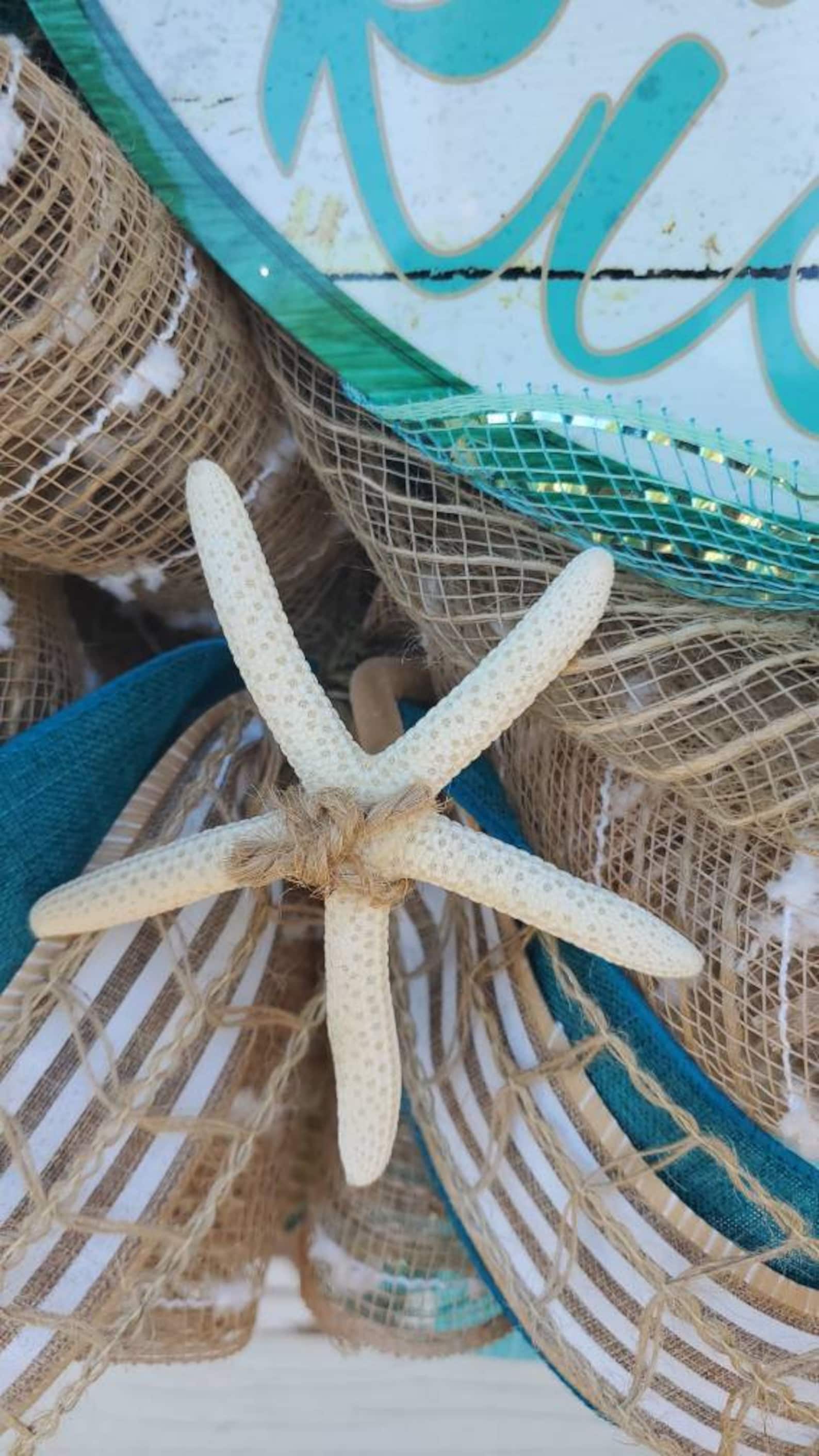 Beach Wreath, Ocean Decor, Sea and Sand, Starfish, Coastal Porch ...