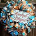 Fall Wreath Porch Decor Cheetah and Turquoise Pumpkin - Etsy