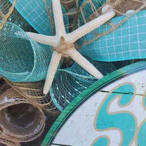 Beach Wreath, Ocean Decor, Sea and Sand, Starfish, Coastal Porch ...
