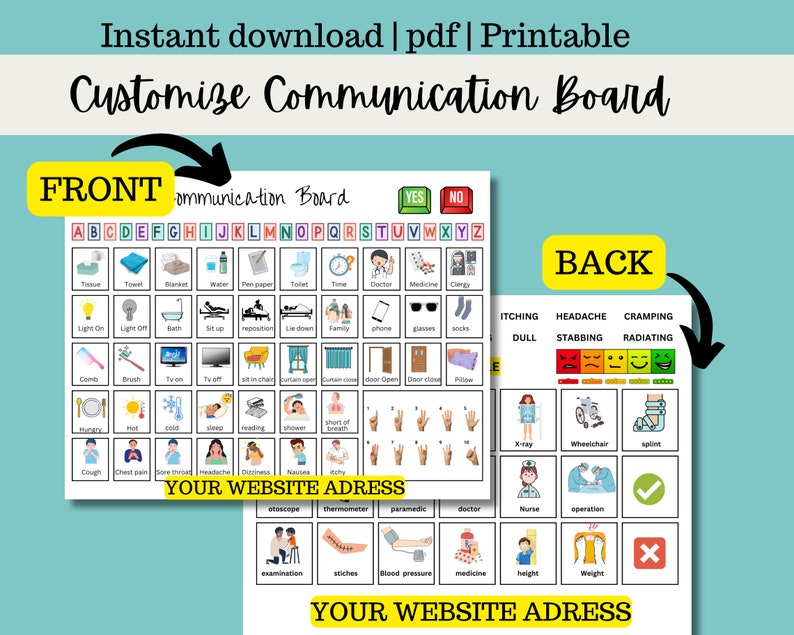 Communication Board for Hospital Resident Care or Home - Etsy