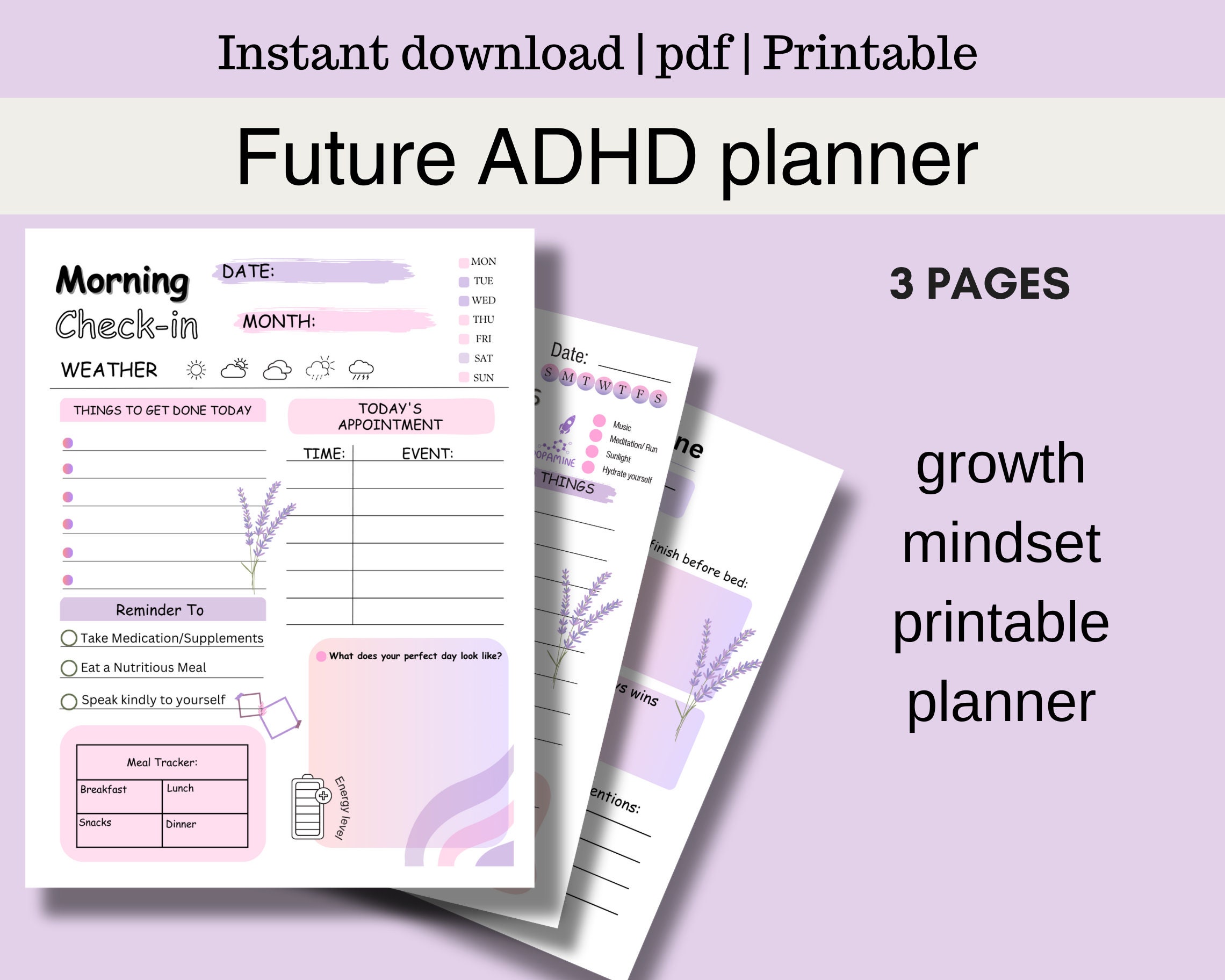 ADHD Planner, ADHD Daily Planner, Autism Planner, Neurodivergent, Adhd ...