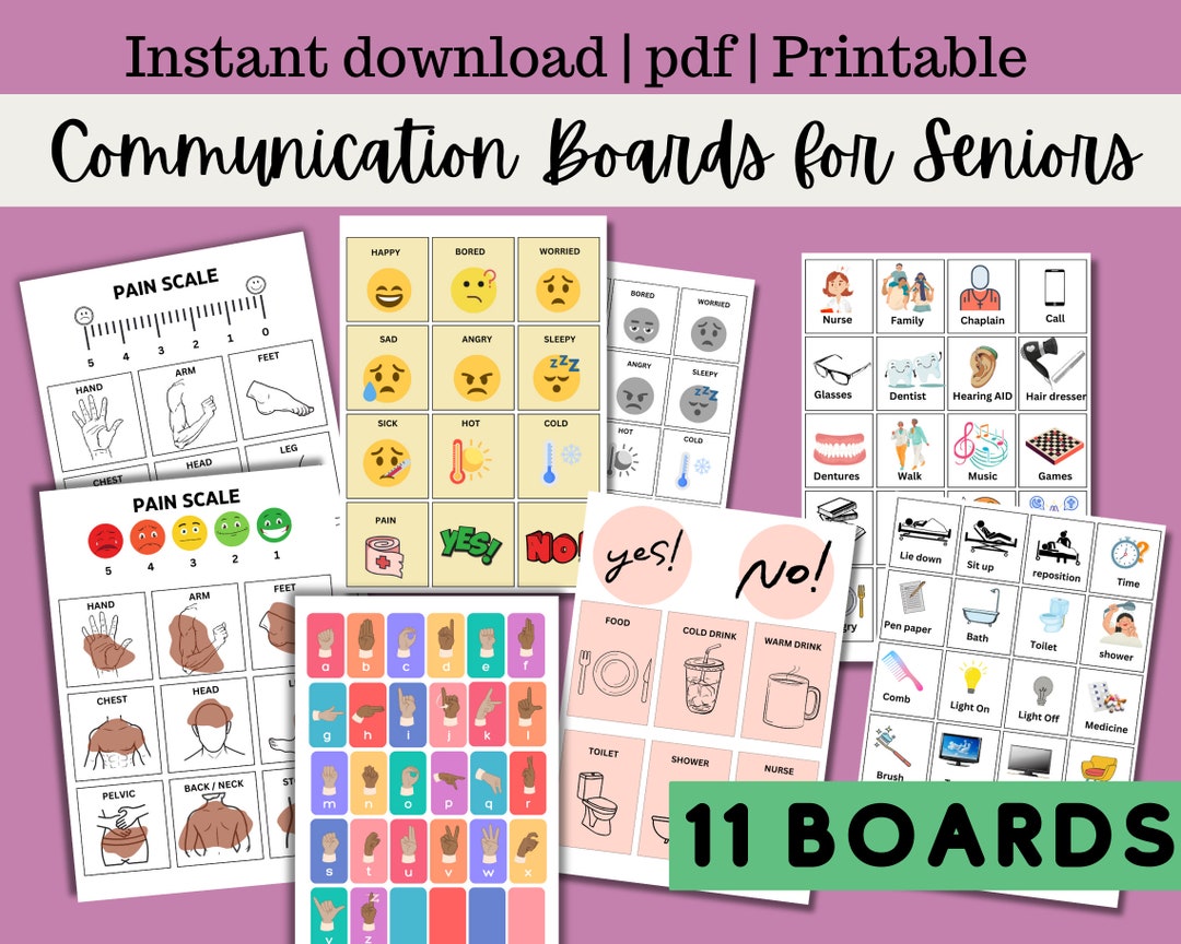 Communication Board for Hospital, Resident Care, or Home Setting to ...