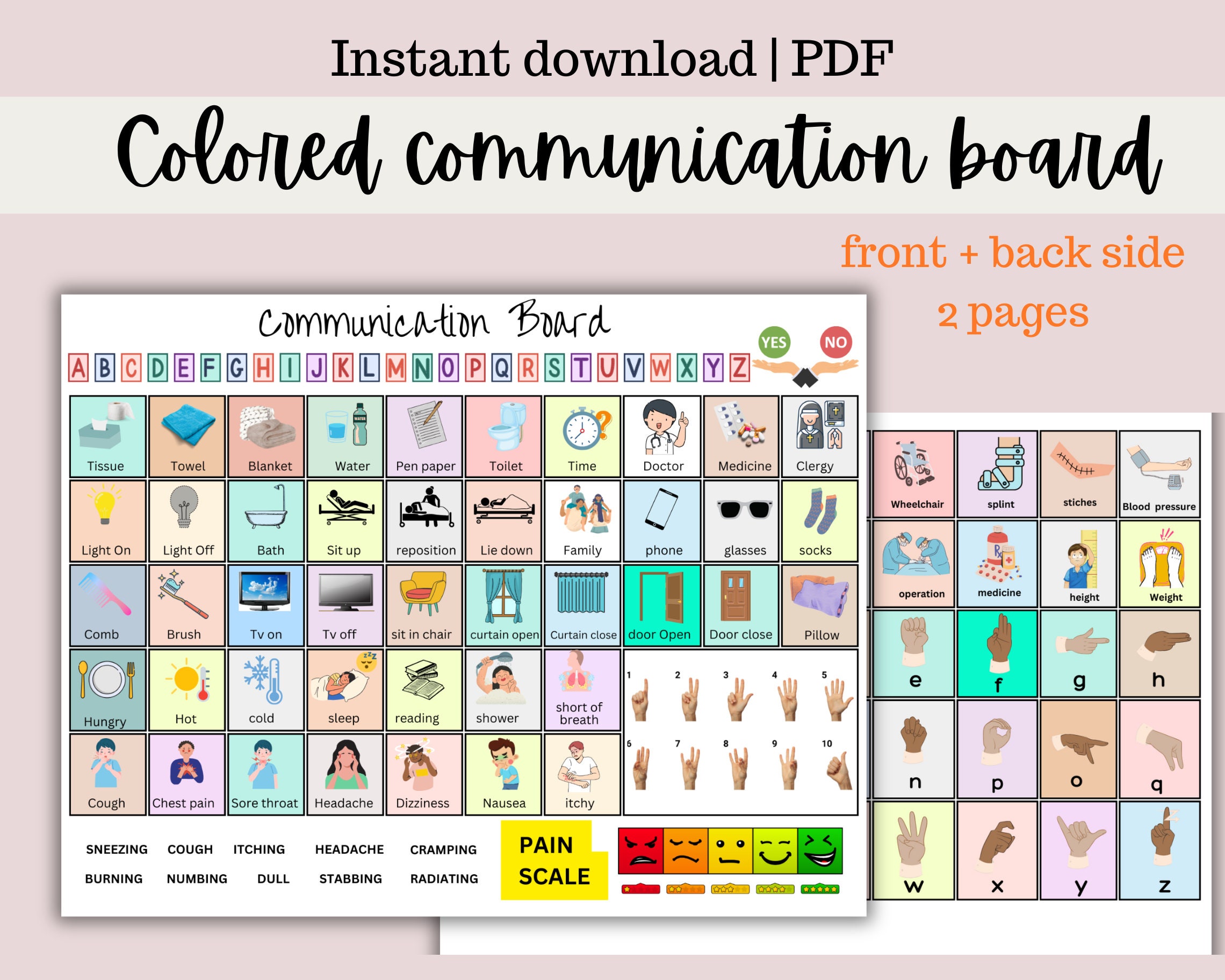 Communication Board for Hospital, Resident Care, or Home Setting to ...