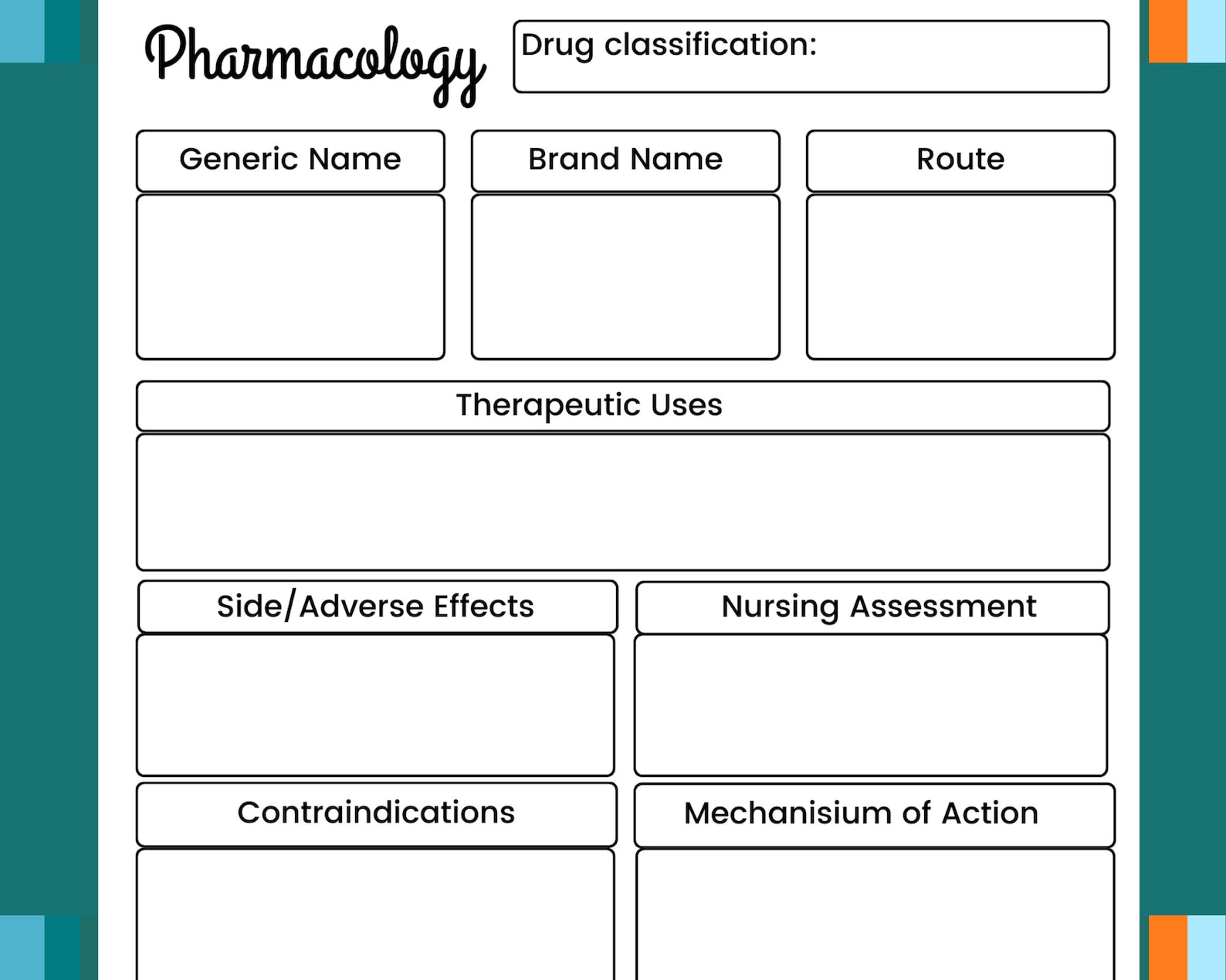 Pharmacology Notes Pharmacology Printable Nursing Notes - Etsy