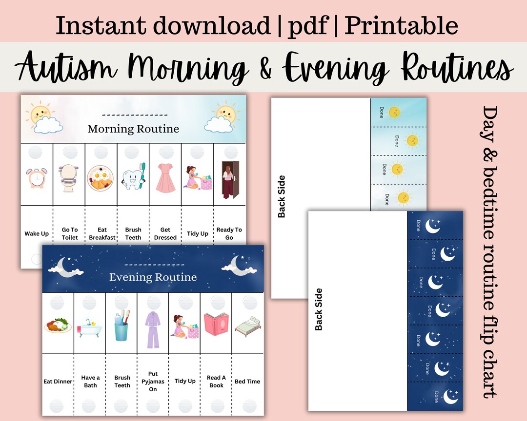 Autism Printable Kid's Routine Cards Visual Schedule, ASD, ADHD ...