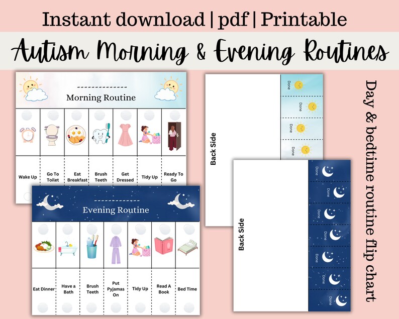 Autism Printable Kid's Routine Cards Visual Schedule, ASD, ADHD ...