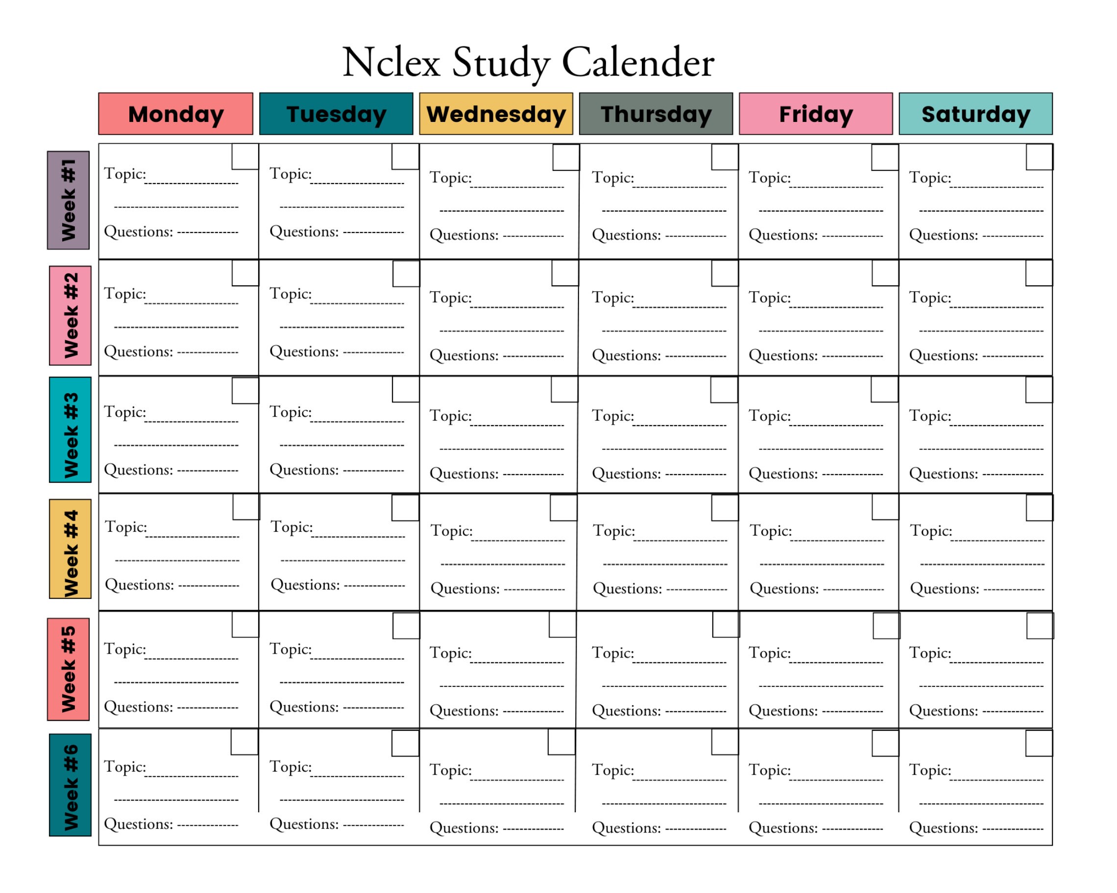 Nclex Study Plan Nclex Study Guide for Nursing Students - Etsy