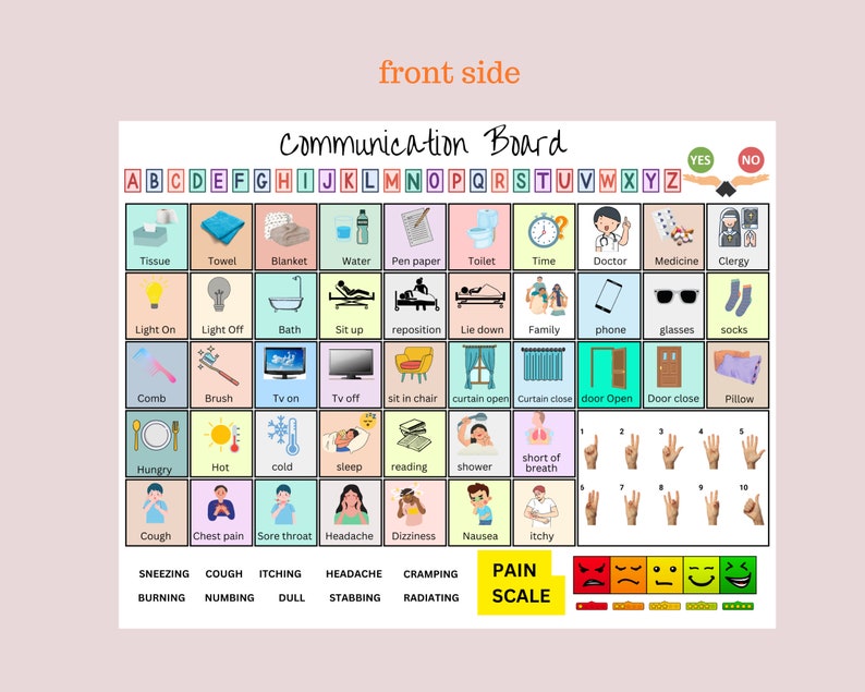 Communication Board for Hospital, Resident Care, or Home Setting to ...