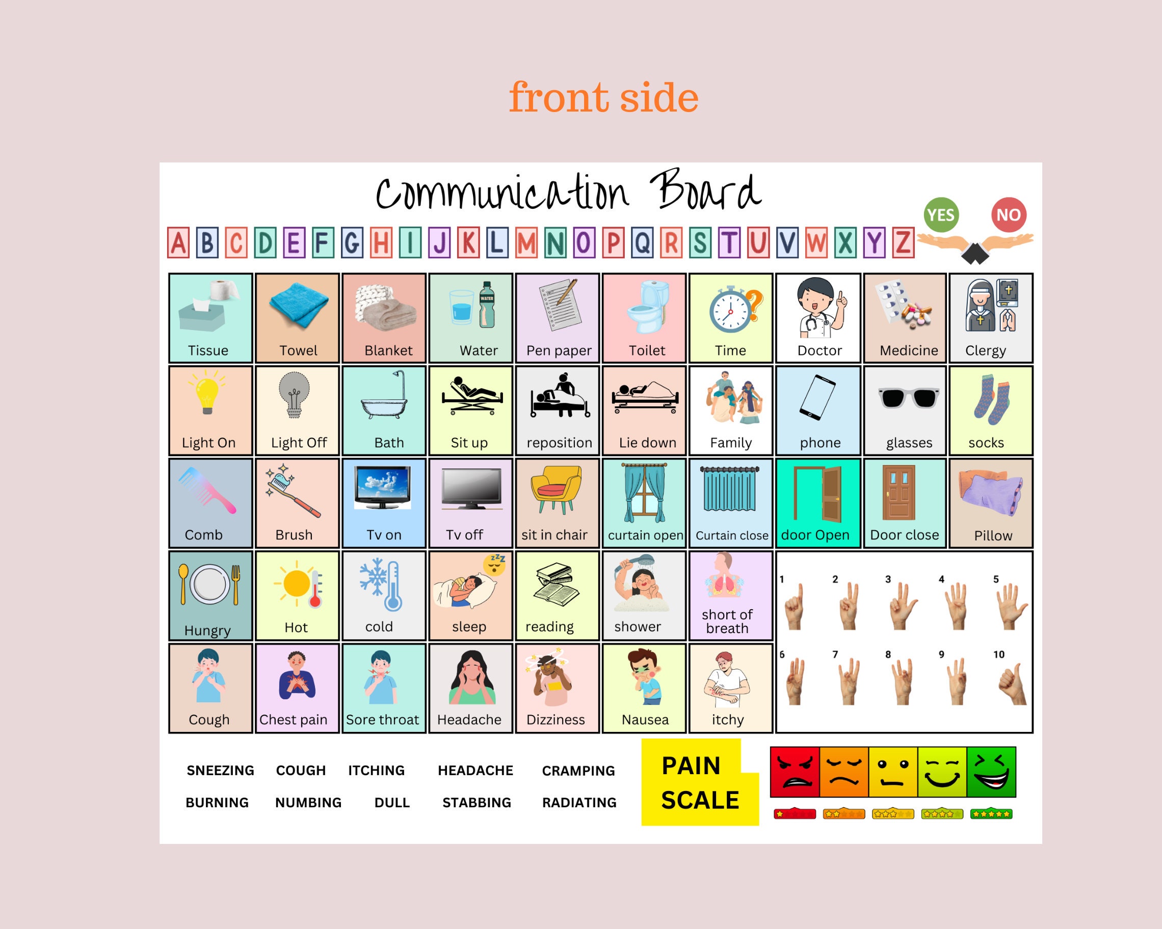 Communication Board for Hospital, Resident Care, or Home Setting to ...