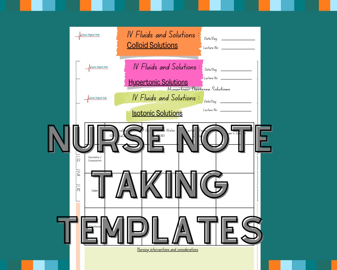 Nursing Notes note Taking Template Nursing Concept Map - Etsy