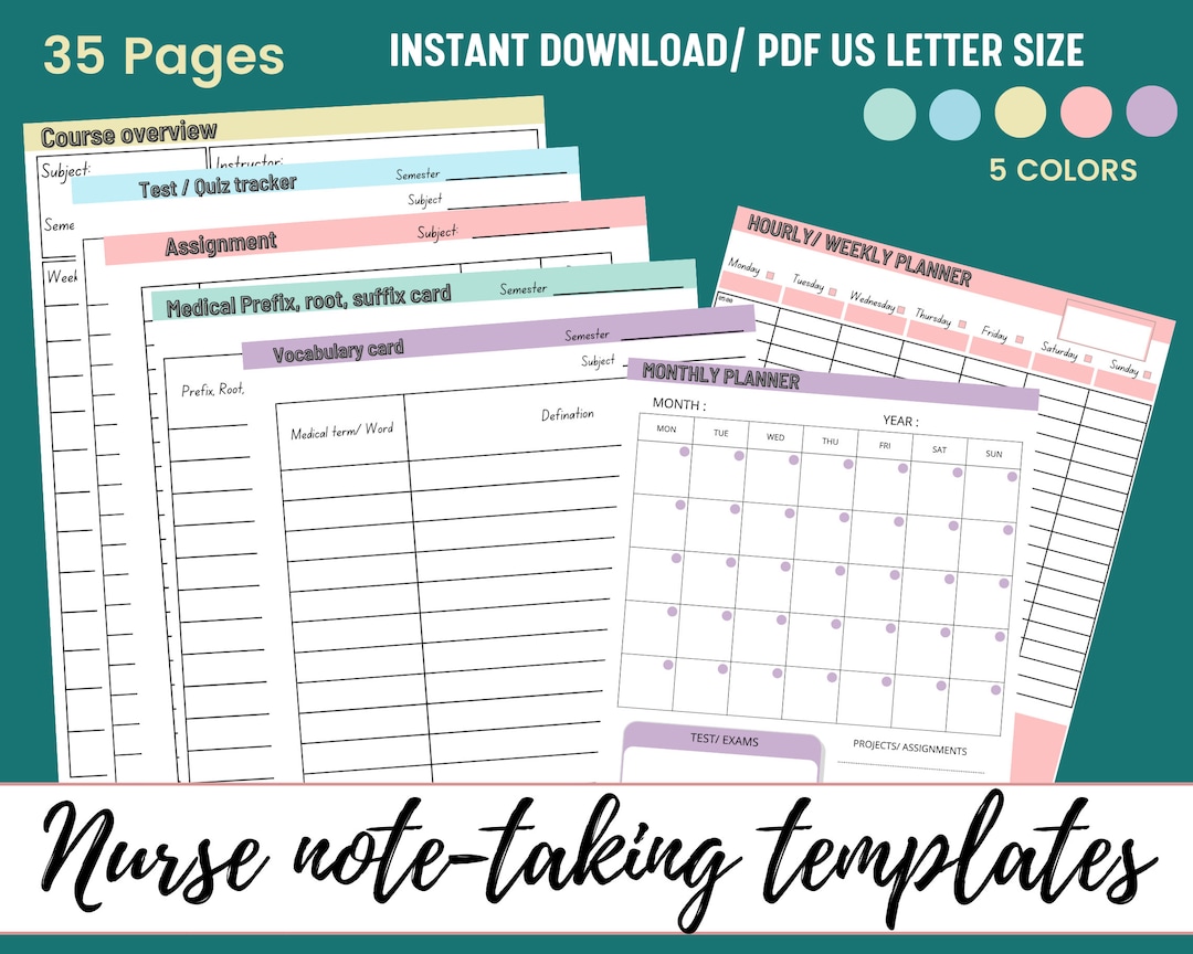 Nursing Student Note Taking Template Nursing School Notes Med Surg ...