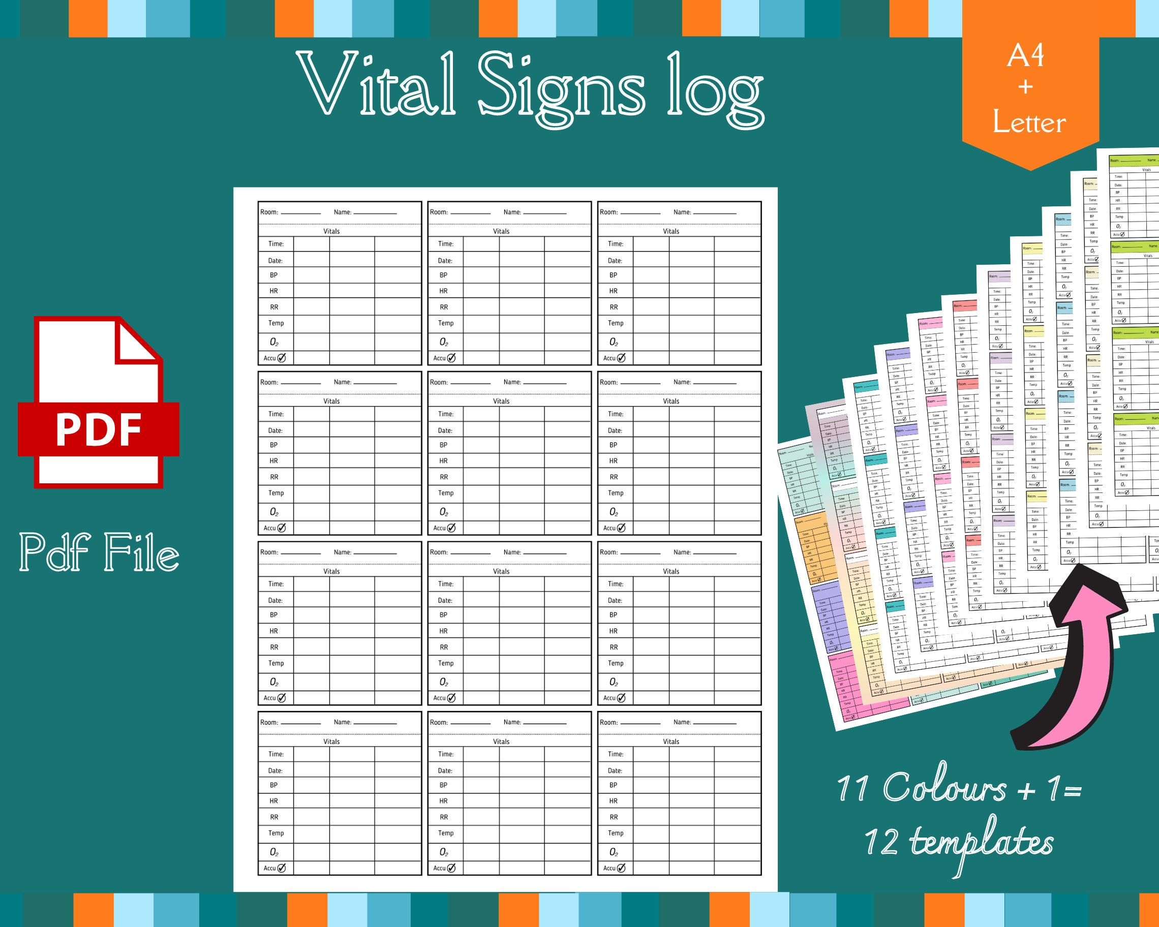 Vital Signs Sheet vital Signs Log nursing Vital Signs - Etsy Australia