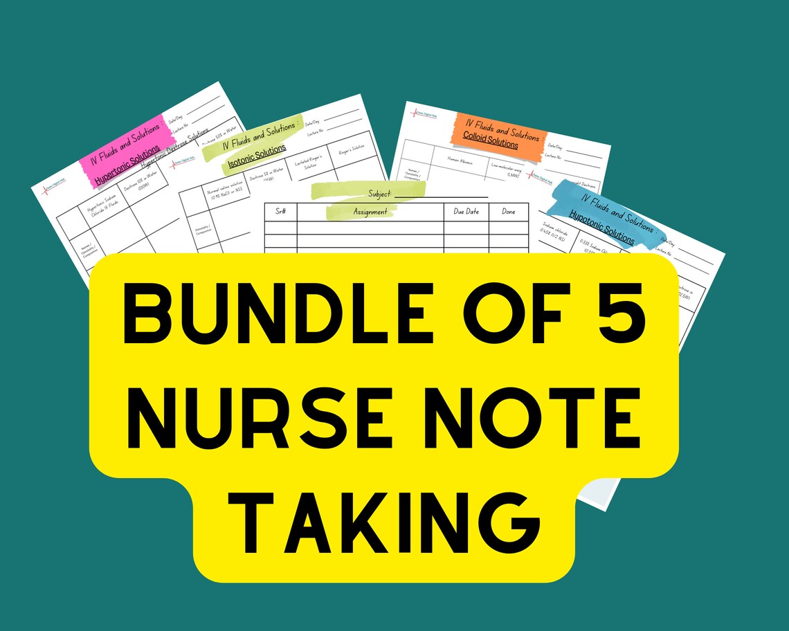 Nursing Notes note Taking Template Nursing Concept Map - Etsy
