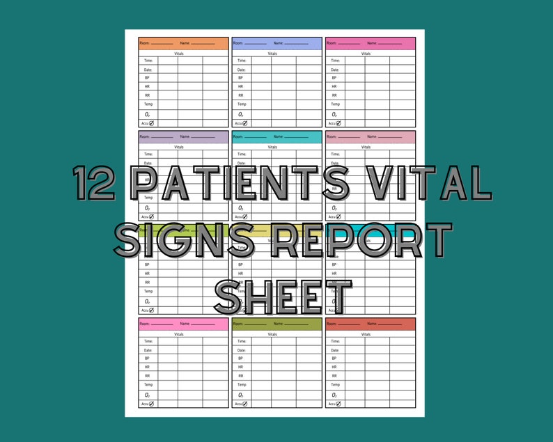 Nursing Bundle Nurse Report Sheet Icu Nurse Vital Signs Head to Toe ...