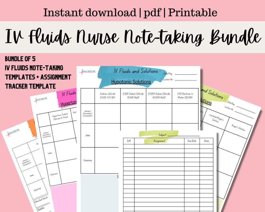 Nursing Study Guide Note Taking Template Nursing Concept Map Med Surg ...