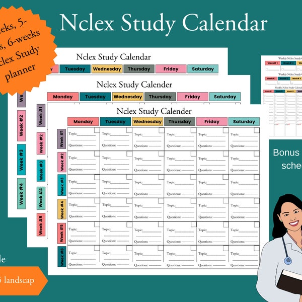 4 Week Nclex Study Plan - Etsy UK