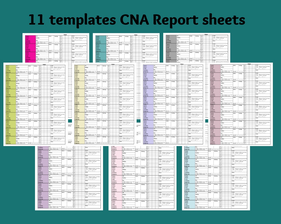 CNA Report Sheet, NICU Report Sheet, Nurse Brain Sheet, Nurse Report ...