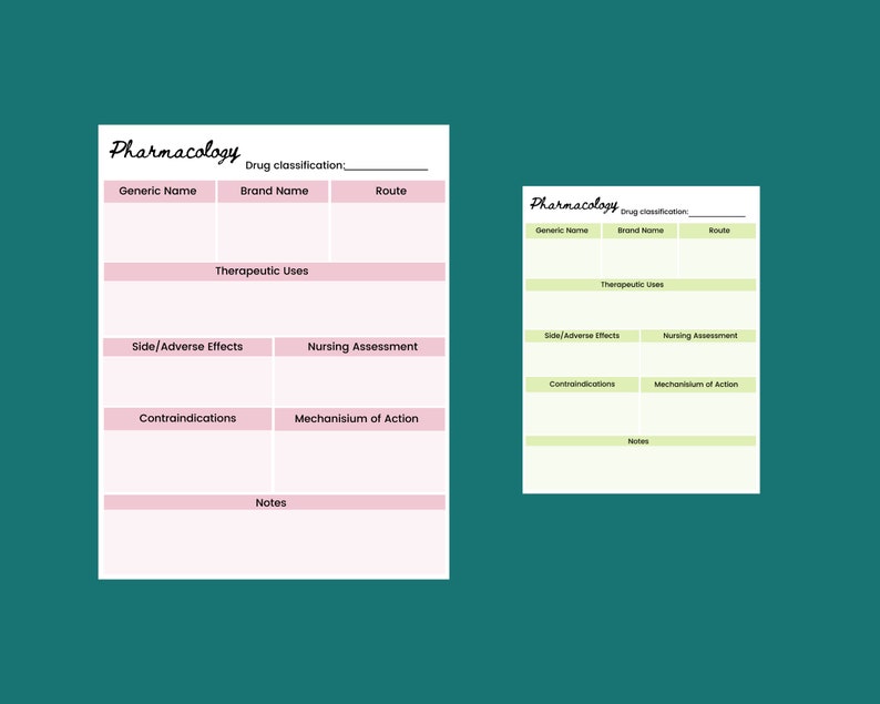 Pharmacology Note Taking Template Nursing Notes Nclex Nursing Bundle ...