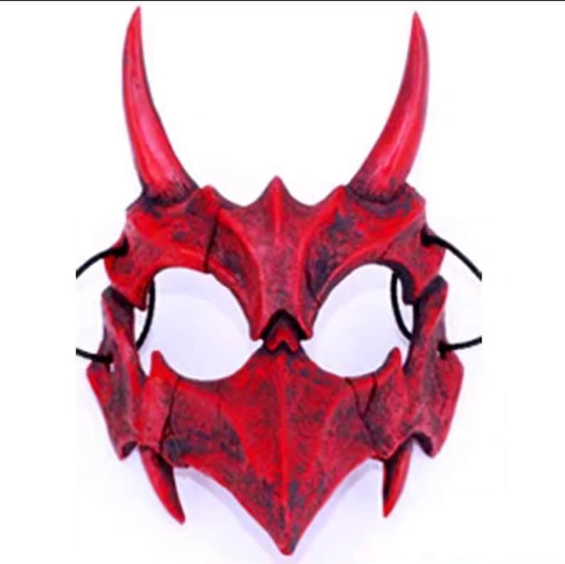 Therian Dragon Skull Mask Black / White / Luminous/red Resin - Etsy Denmark