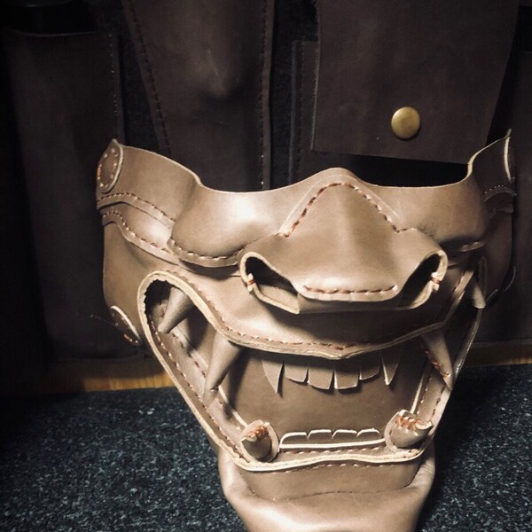 Oni Mask Half Face - Etsy
