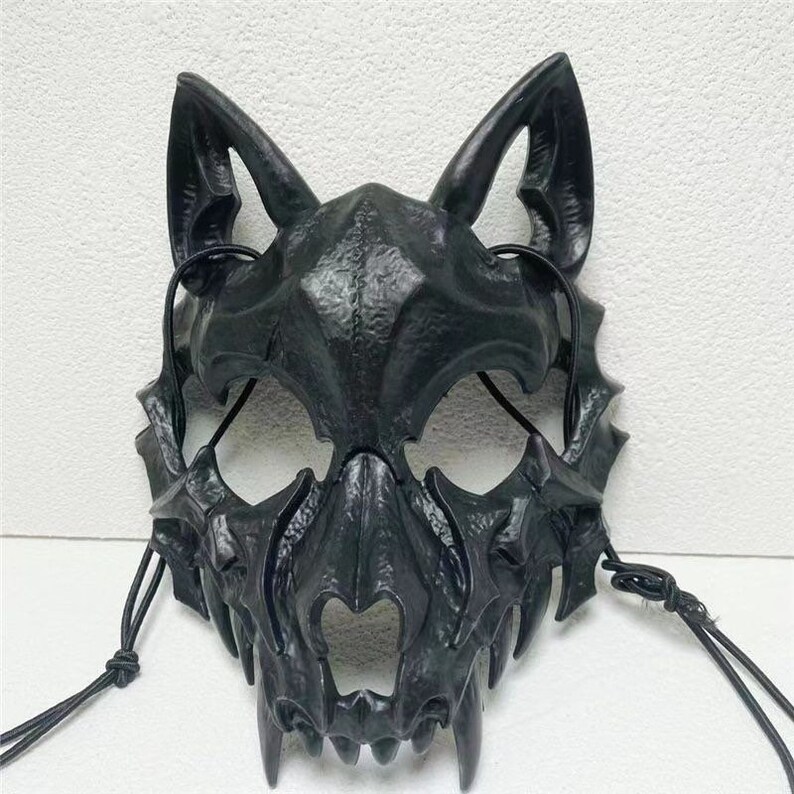 Therian Wolf Skull Mask Black / White / Luminous Resin Mask - Etsy India