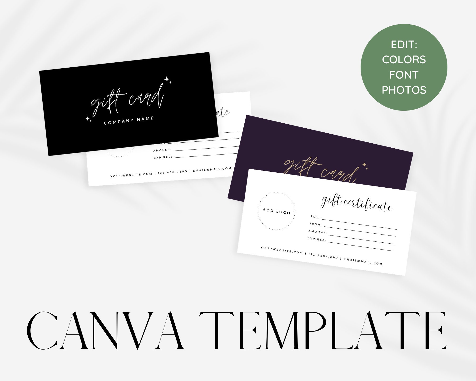 Customizable Gift Certificate Template Gift Voucher Editable Gift ...