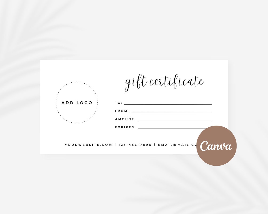 Custom Gift Certificate Template Gift Voucher Editable Gift Certificate ...