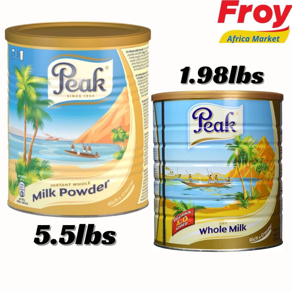 Peak Instant Milk Powder - Rich & Creamy, Whole Milk - 6.4lbs Tins ...
