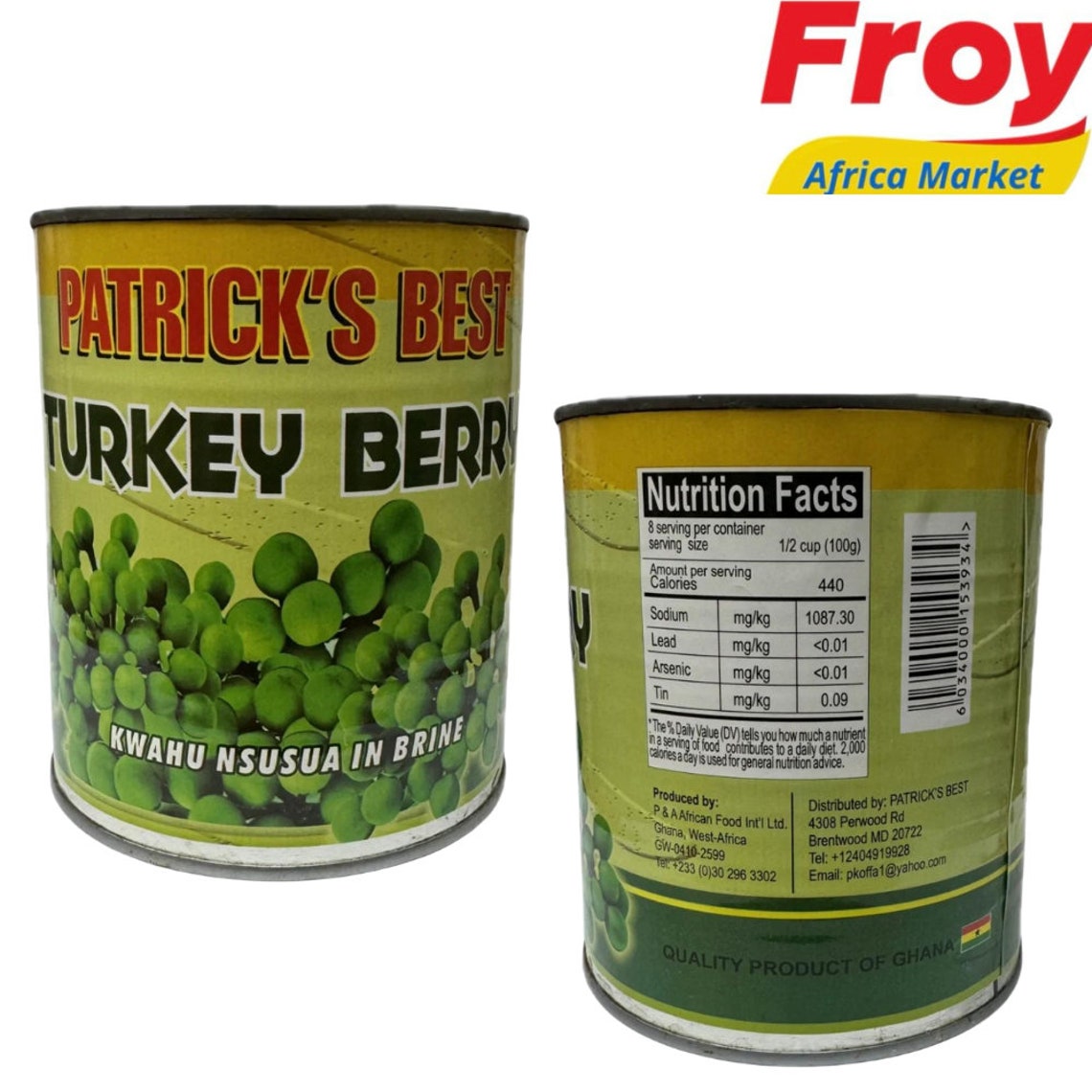 2 Cans of Patrick's Best Turkey Berry in Brine - Kwahu Nsusua - Canned ...
