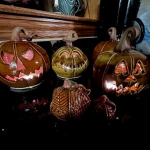 Ceramic Jack-o-lantern Luminary, Wheel Thrown, Mossy Green - Etsy