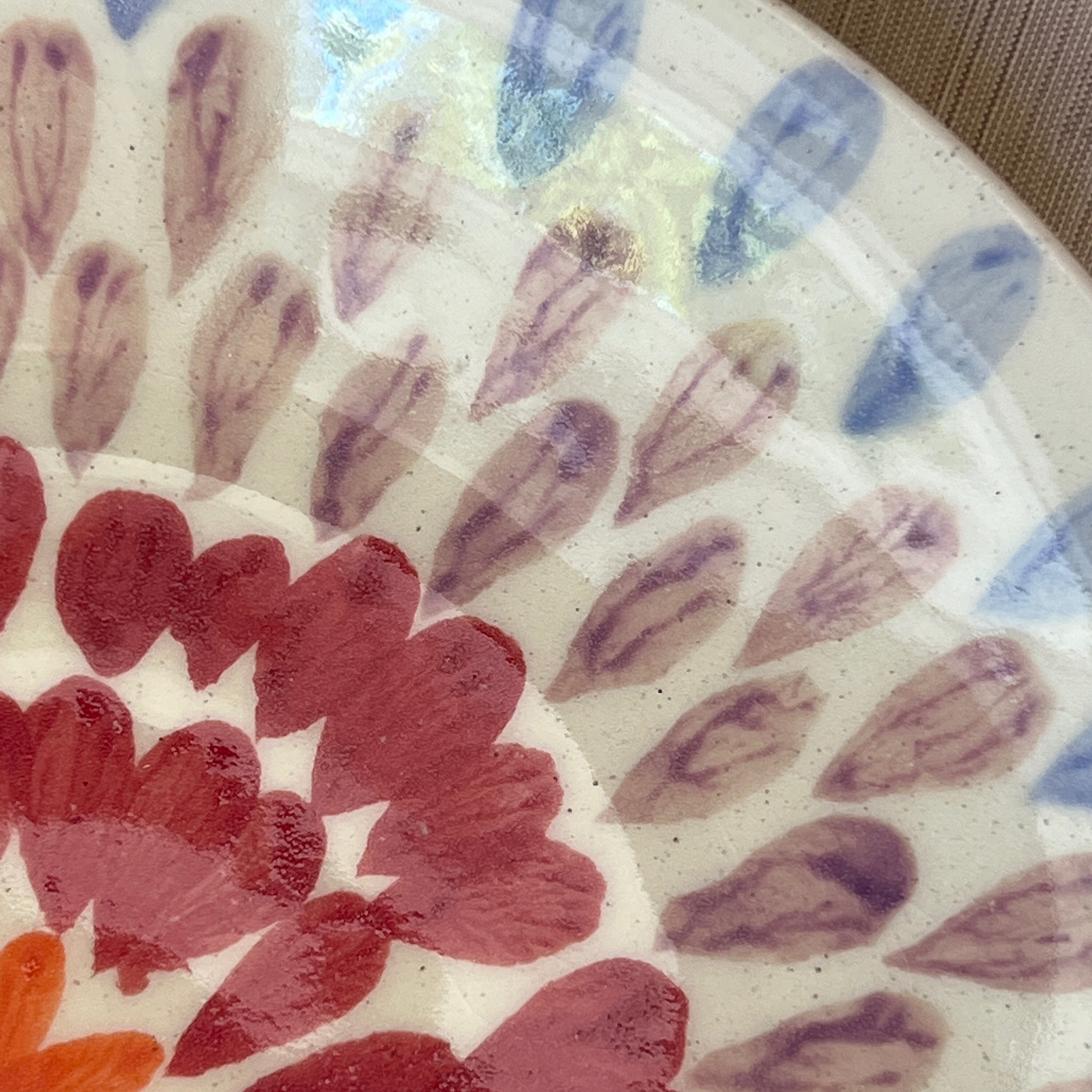 Handmade Shallow Ceramic Bowl With Raindrops of Happy Colors - Etsy