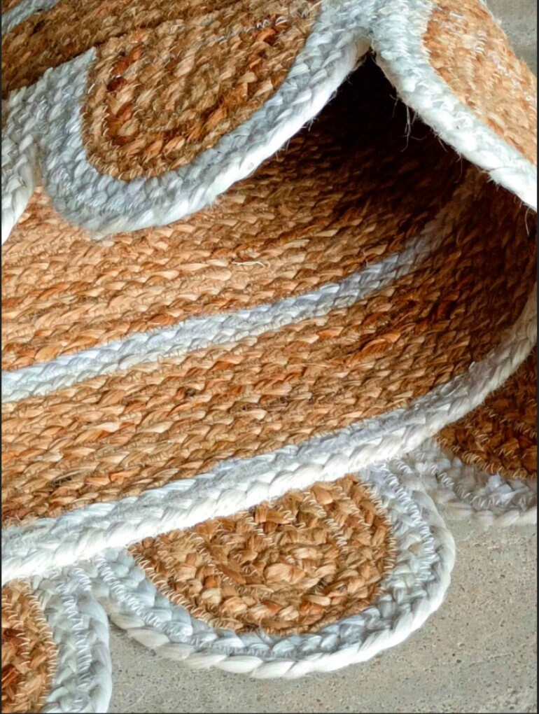 Scalloped Runner Rug, Jute Scallop Rug, off White Jute Runner Rug ...