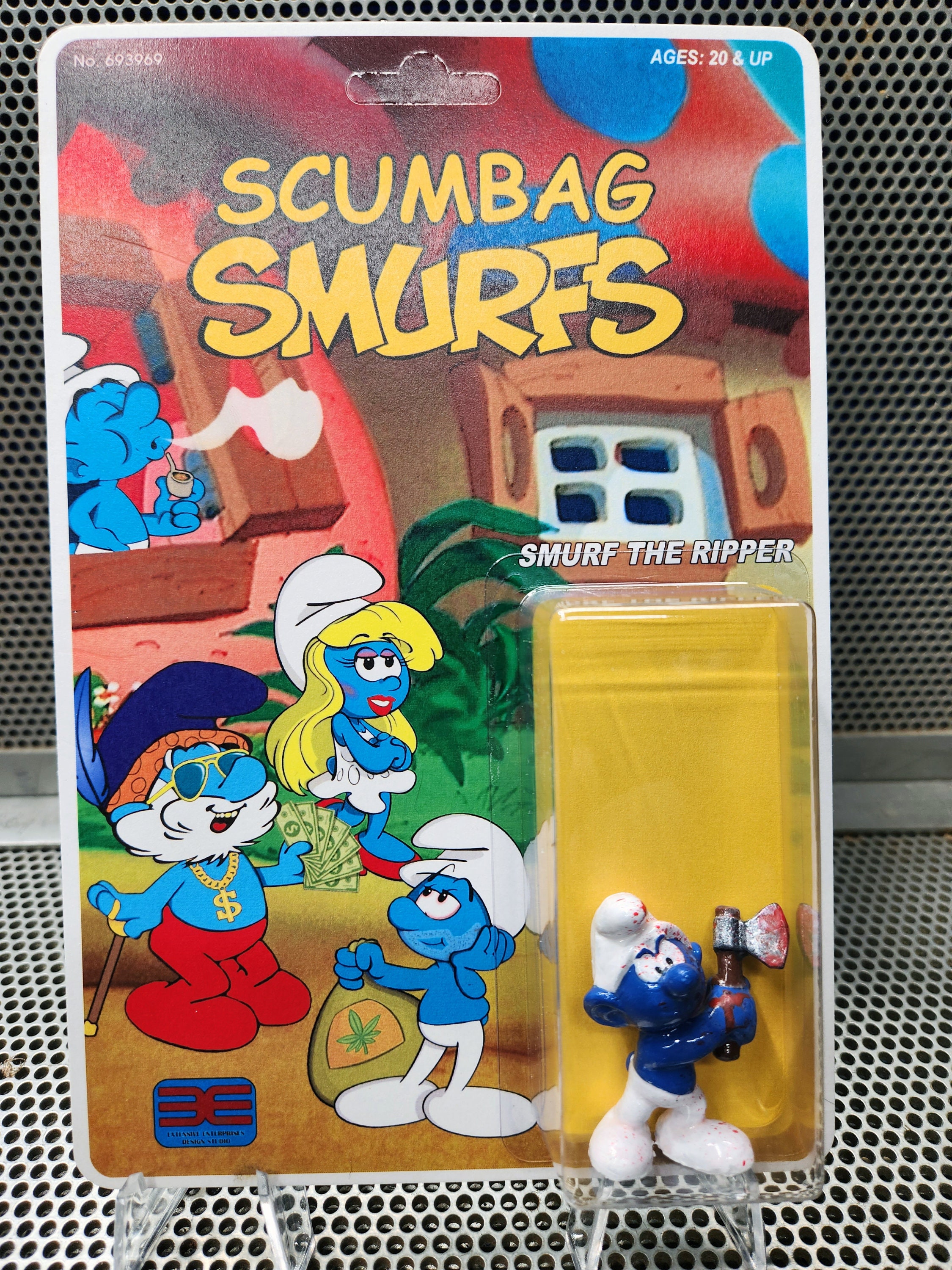 Scumbag Smurfs Custom Carded Action Figure Smurf the - Etsy