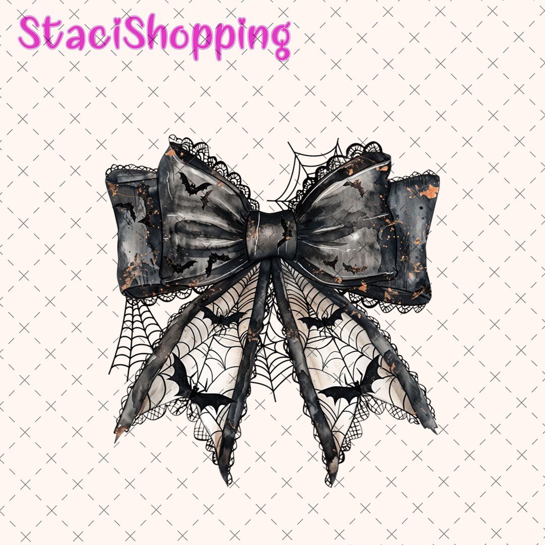 Coquette Bow Spooky Halloween Png, Coquette Halloween Png, Spooky ...
