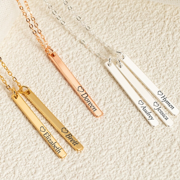 Skinny Bar Necklace - Etsy