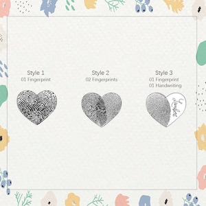 Engraved Double Fingerprint Heart Necklace,actual Fingerprint Necklace ...